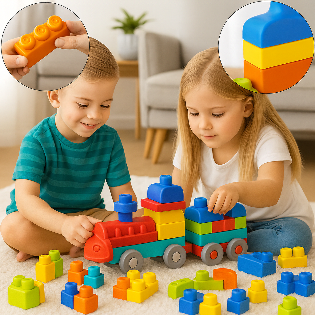 SafeRubber Junior Building Blocks – Soft Rubber Educational Blocks ...
