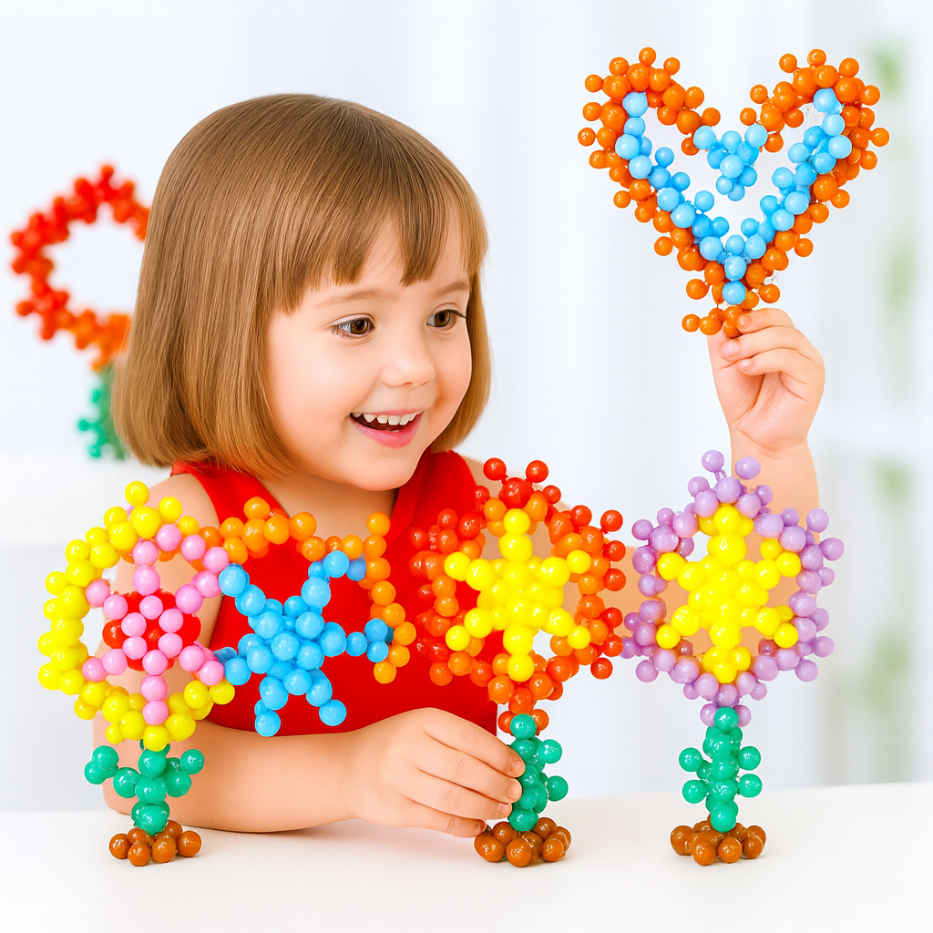 Snowflake Snap Blocks – Montessori Building Set for Kids – Cuddleberry