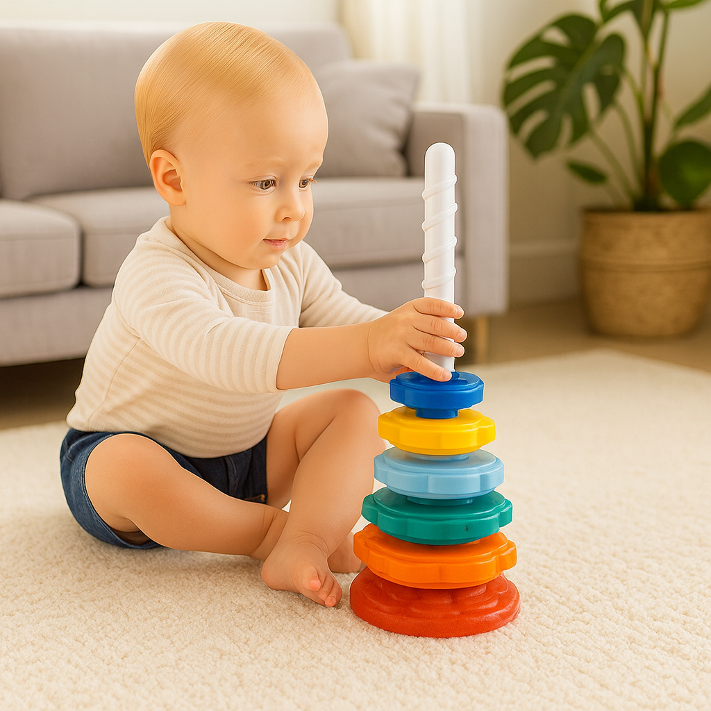 Rainbow Spinning & Colour Tower – Montessori Stacking & Spinning Toy ...
