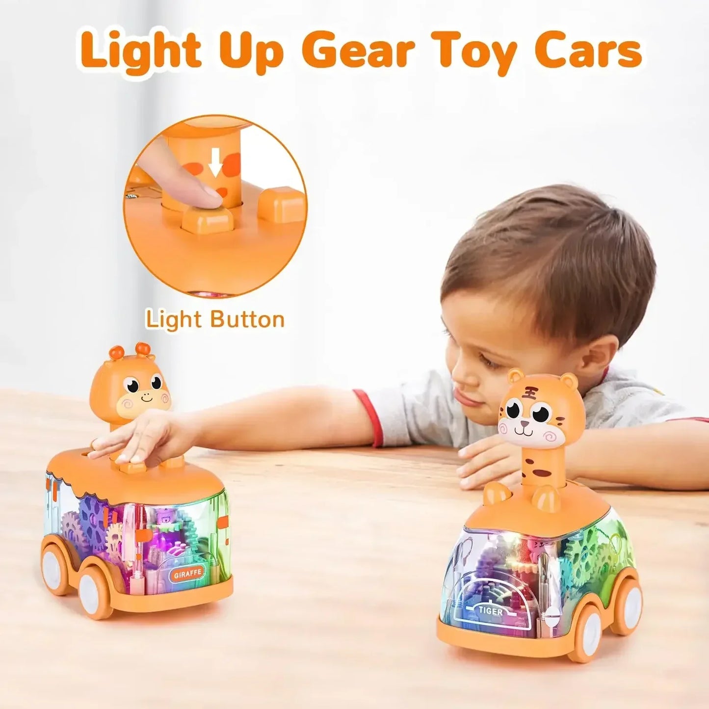 TurboGlow Transparent Toy Car – Fun Push-Play Racer for Kids – Cuddleberry